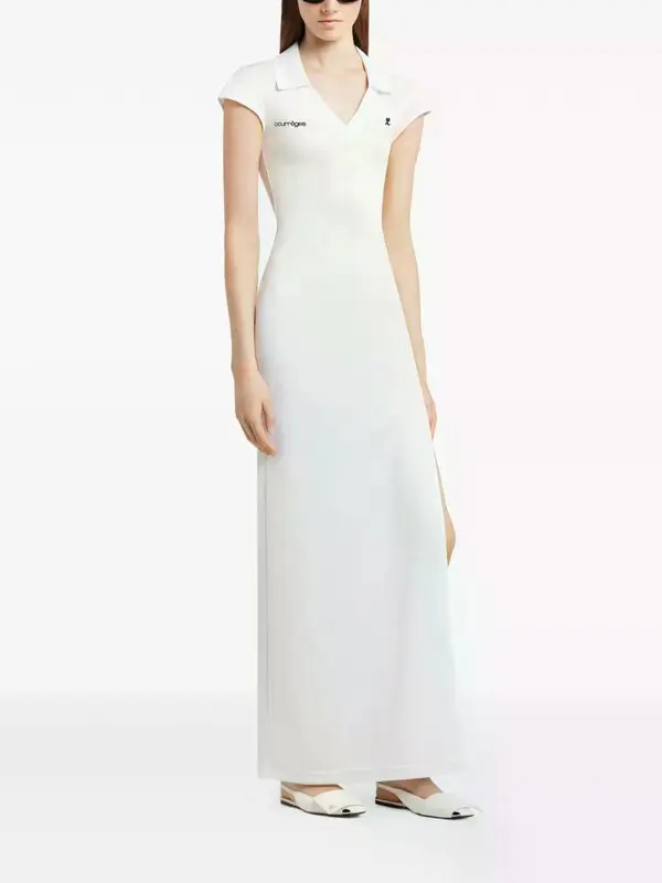 COURREGES Logo Maxi Dress - White