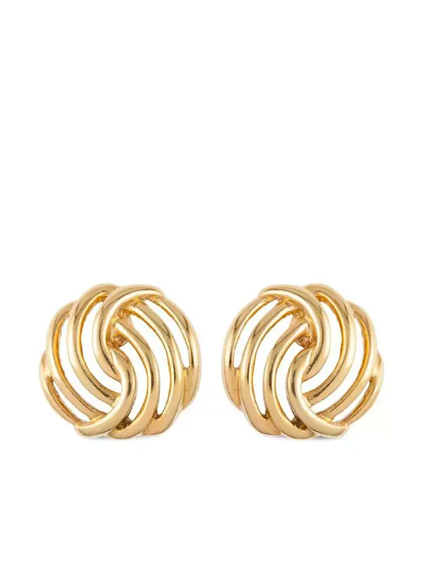 SUSAN CAPLAN 1980s Monet Clip-on Earrings - Gold