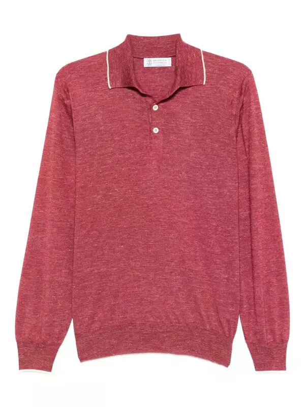 Brunello Cucinelli Trim-detail Polo Shirt - Red