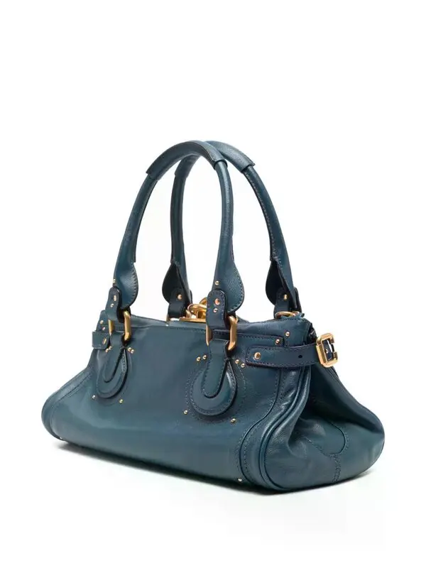 Chloé Paddington Grained Leather Shoulder Bag - Blue
