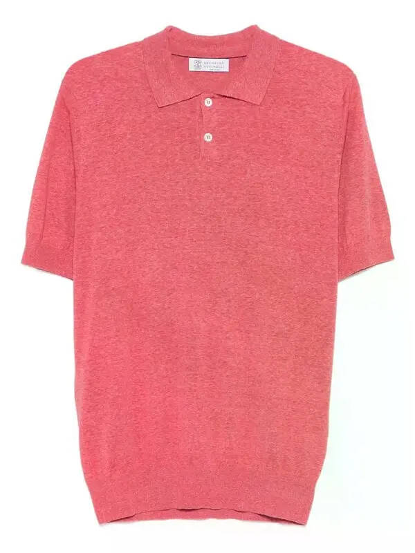 Brunello Cucinelli Ribbed-hem Polo Shirt - Red