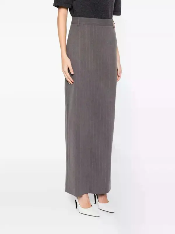 THE NINA STUDIO Pinstriped Maxi Skirt