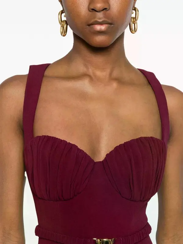 ROWEN ROSE Belt-detail Maxi Dress