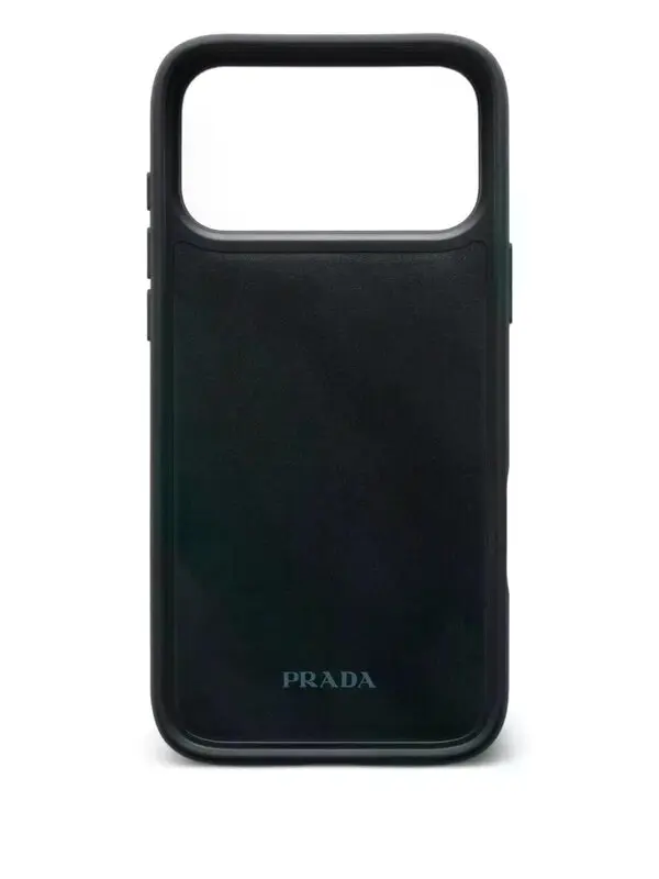 Prada Triangle-logo Leather Iphone 17 Pro Max Case - Red