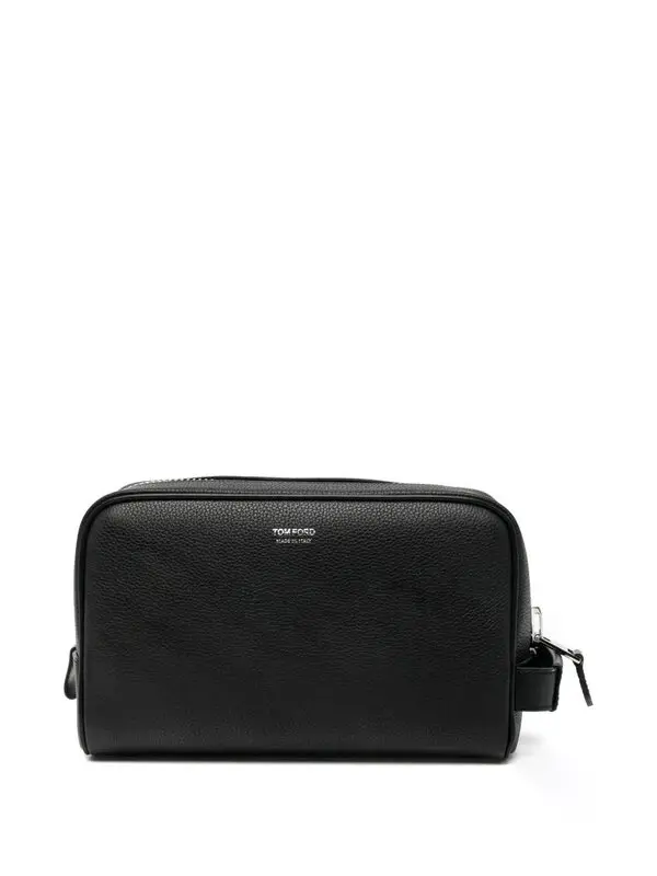 TOM FORD Leather Wash Bag - Black