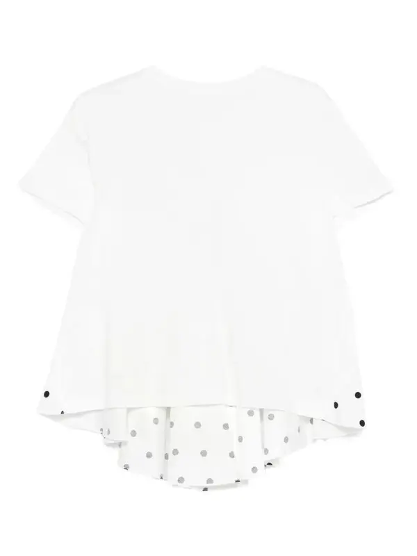 PARLOR Polka Dot Ruffled Blouse - White