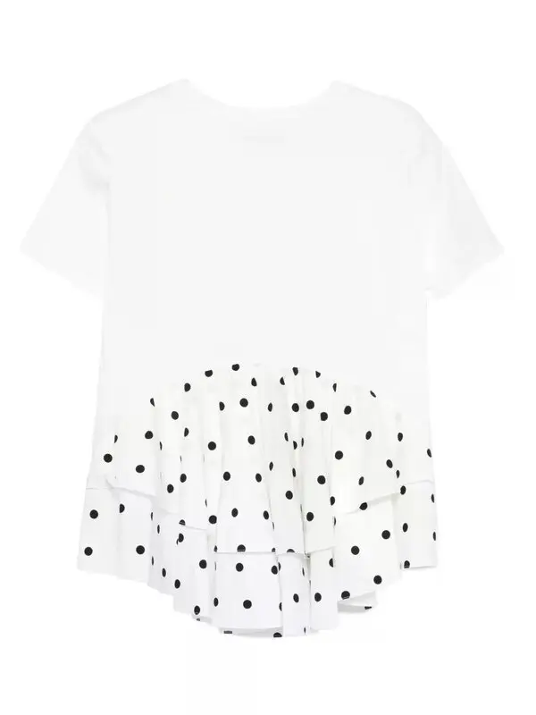 PARLOR Polka Dot Ruffled Blouse