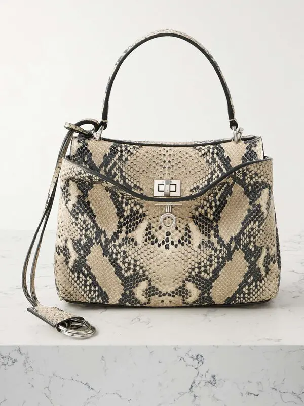 Balenciaga Rodeo Mini Snake-effect Leather Tote - Snake Print