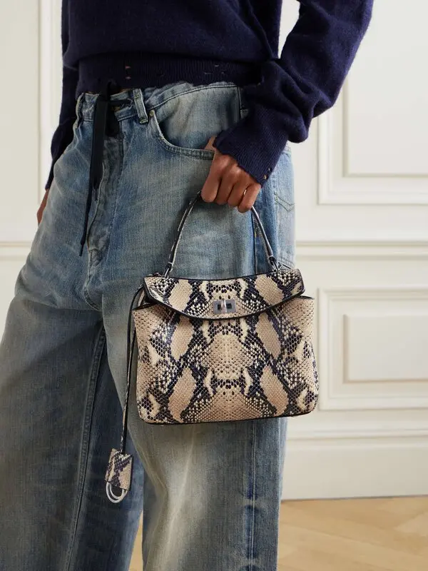 Balenciaga Rodeo Mini Snake-effect Leather Tote - Snake Print