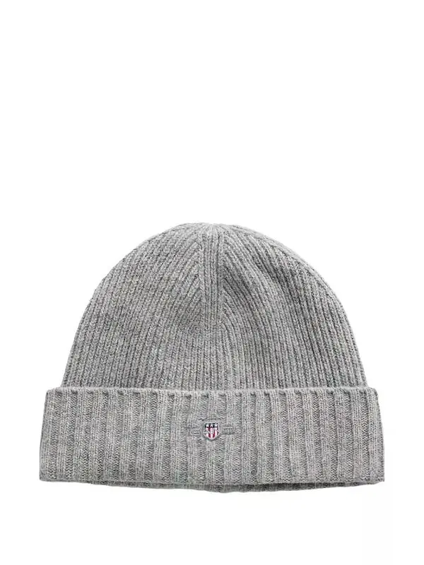 Gant Logo Cotton-blend Beanie - Grey