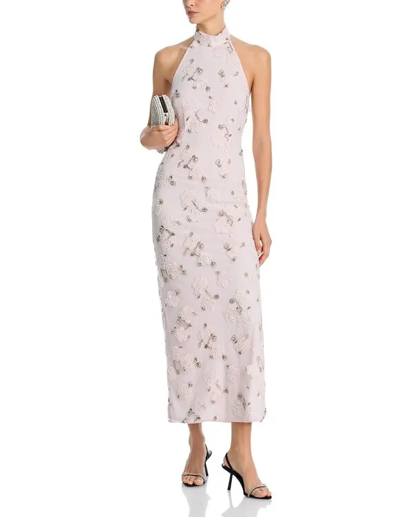 ROTATE BY BIRGER CHRISTENSEN Floral Beaded Maxi Dress