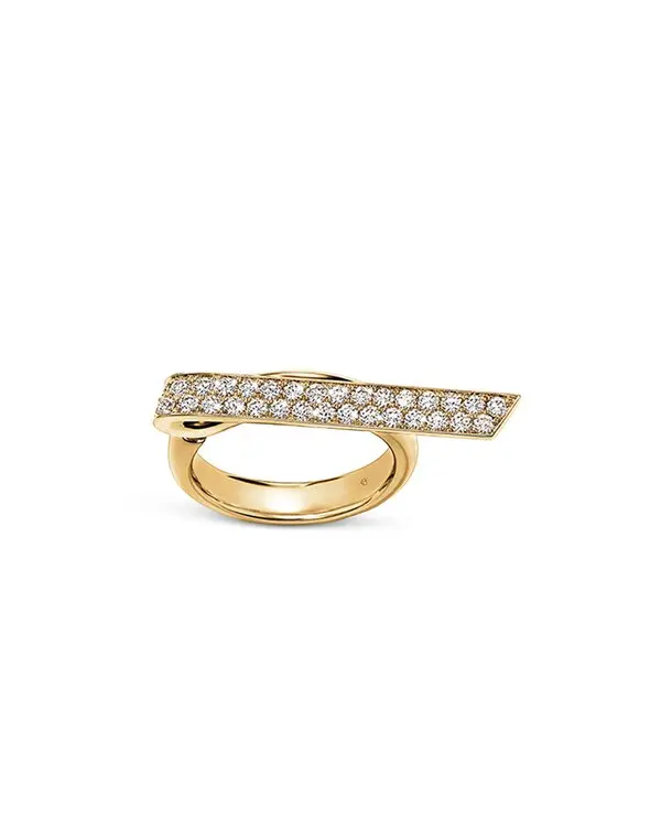 Hearts On Fire 18k Yellow Inside Out Diamond Elongated Flip Ring