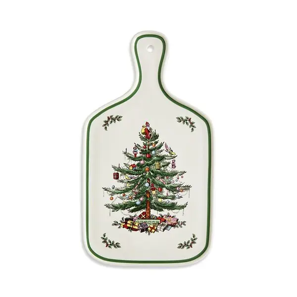 SPODE Christmas Tree Serving Board, 13.5 - Green