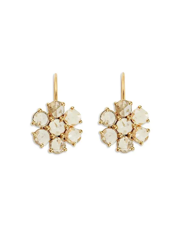 Ileana Makri 18k Yellow Champagne Diamond Daisy Bloom Drop Earrings - Gold