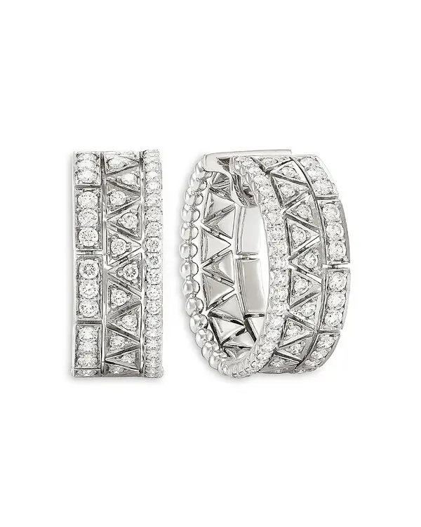 Etho Maria 18k Reflexion Diamond Hoop Earrings - White Gold