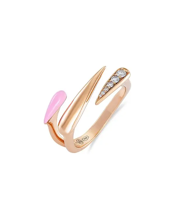 Etho Maria 18k Ceramic & Diamond Openwork Ring - Rose Gold