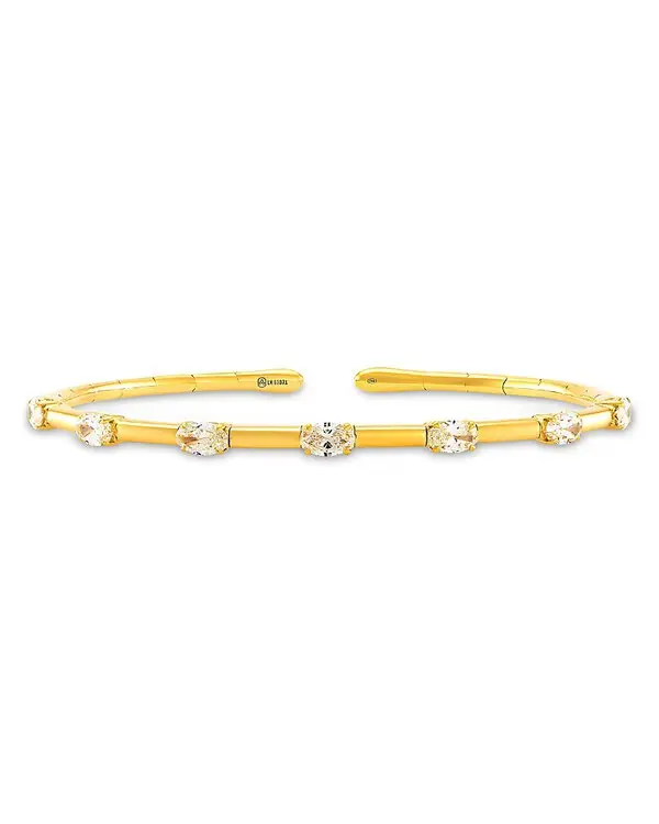 Etho Maria 18k Yellow Diamond Oval Cuff Bracelet - Gold