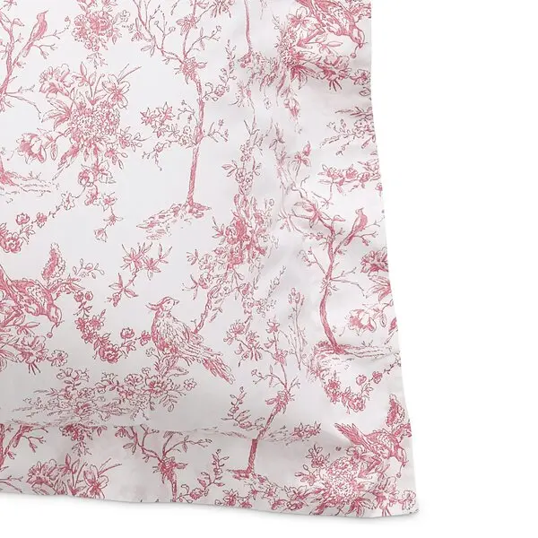 PETITE PLUME Timeless Toile Percale Sham, Euro - Pink