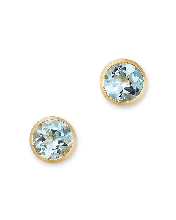 Bloomingdale'S 14k Yellow Gold Gemstone Stud Earrings - Aqua