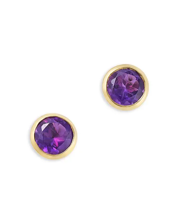 Bloomingdale'S 14k Yellow Gold Gemstone Stud Earrings - Purple