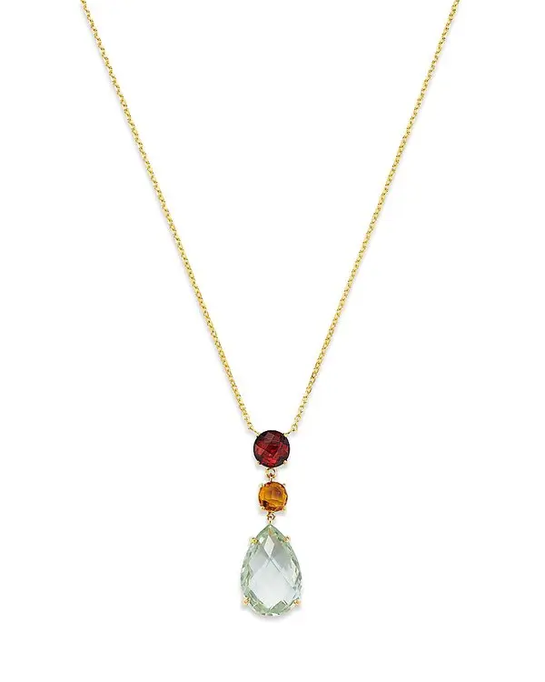 Bloomingdale'S Prasiolite, Citrine & Garnet Pendant Necklace - Gold