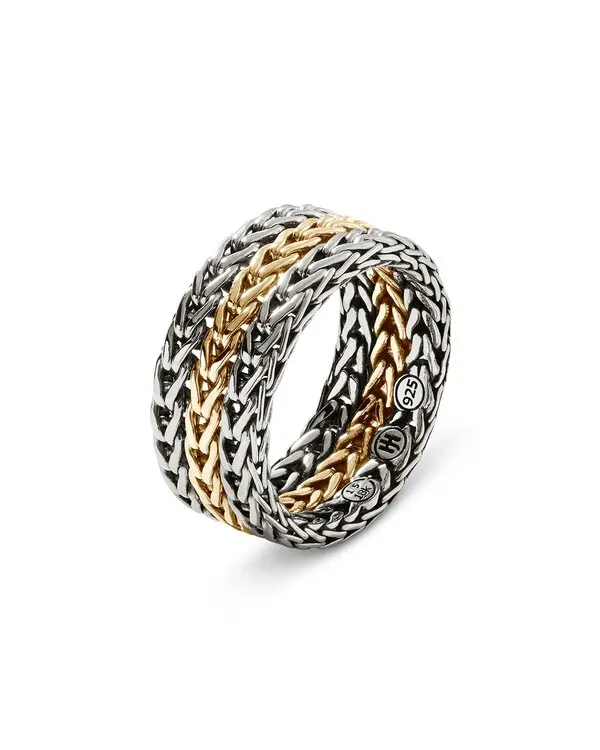 John Hardy Sterling And 18k Bonded Yellow Gold Icon Chain Link Band - Silver