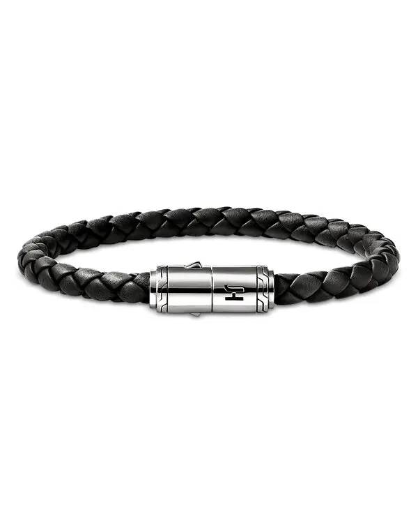 John Hardy Sterling And Leather Bracelet - Silver