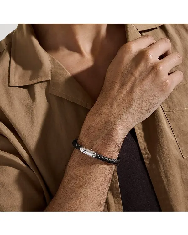 John Hardy Sterling And Leather Bracelet - Silver