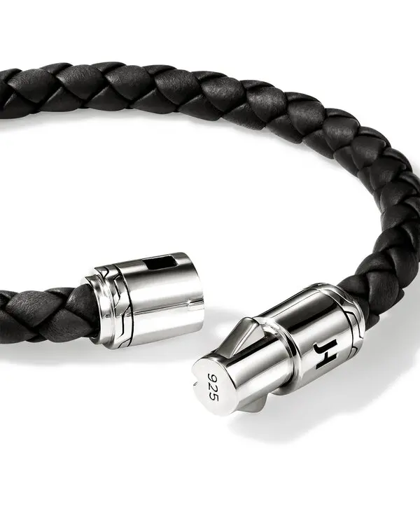 John Hardy Sterling And Leather Bracelet - Silver