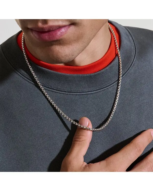 John Hardy Sterling Chain Box Link Necklace