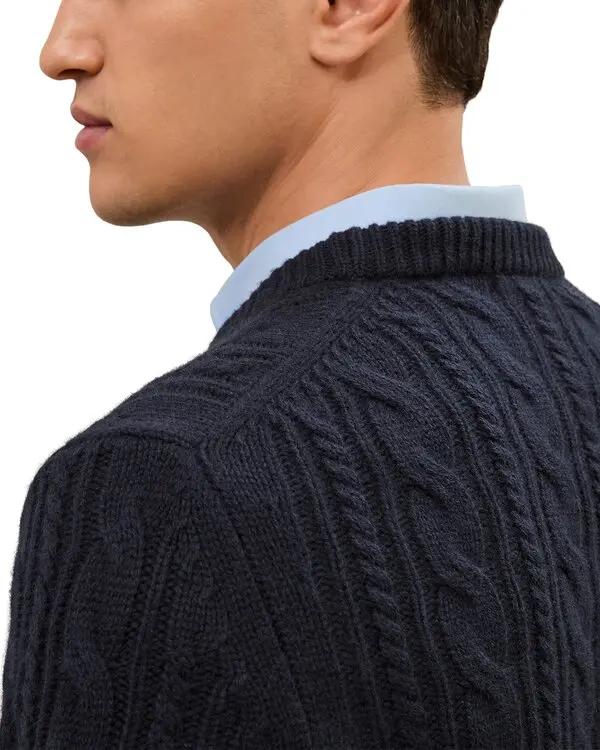 REISS Cashmere Cable Knit Crewneck Sweater