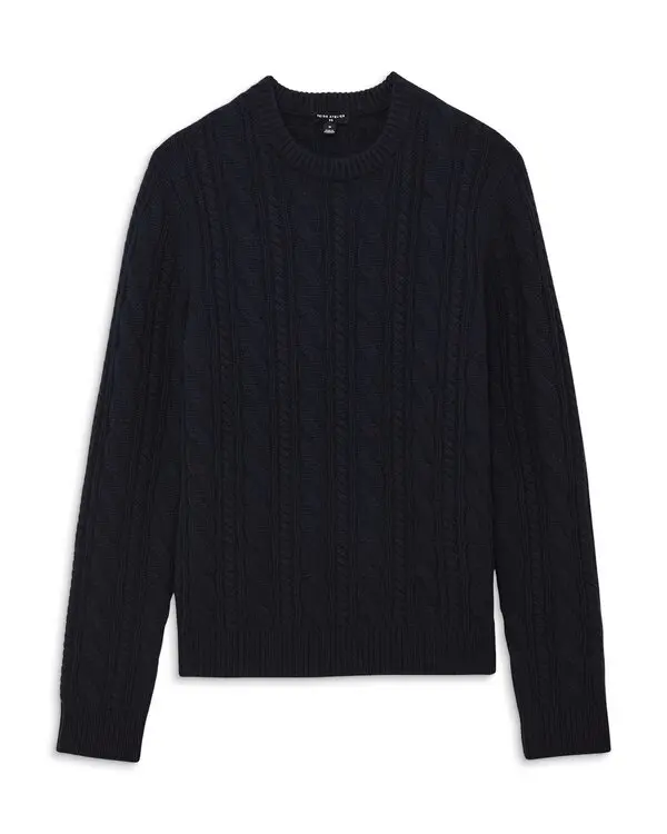 REISS Cashmere Cable Knit Crewneck Sweater