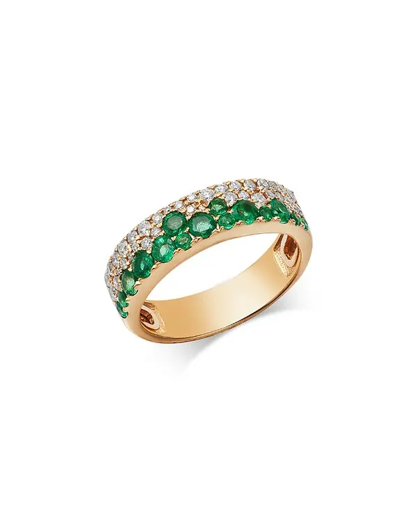 Bloomingdale'S 14k Yellow Emerald And Diamond Band - Gold