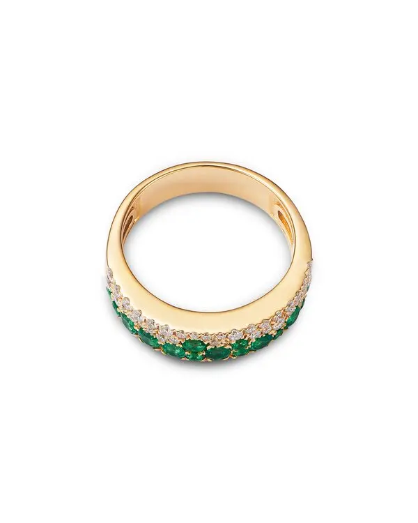 Bloomingdale'S 14k Yellow Emerald And Diamond Band