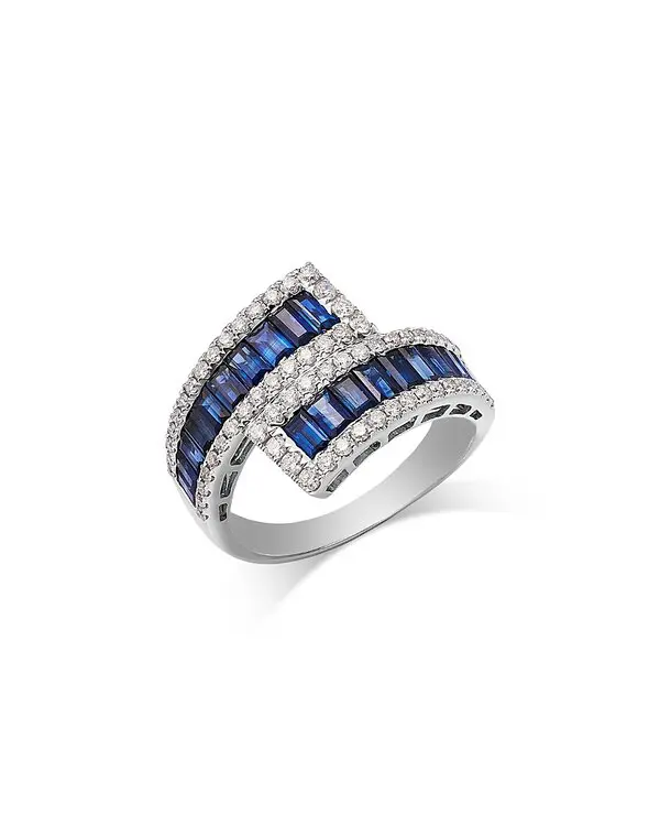 Bloomingdale'S Sapphire And Diamond Bypass Ring - Blue/white