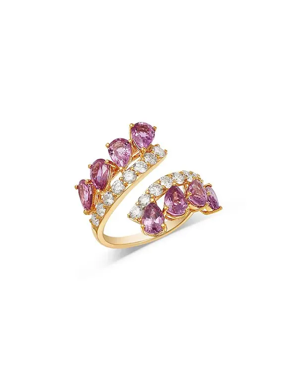 Bloomingdale'S Pink Sapphire And Diamond Bypass Ring - Pink/gold