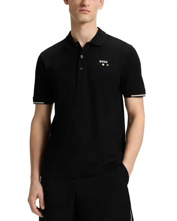 BOSS Paddy Open Polo Shirt - Black