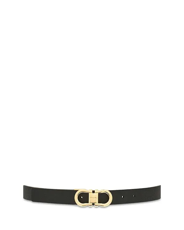 FERRAGAMO Donna Reversible Leather Belt - Nero