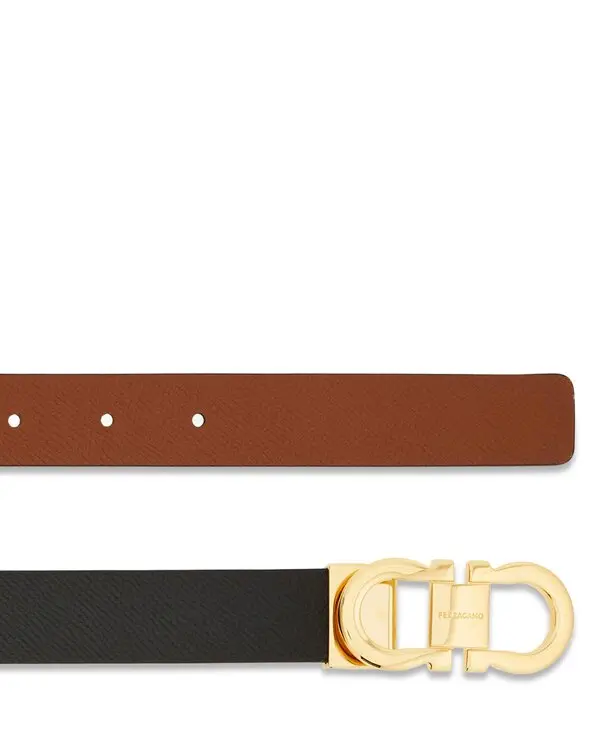 FERRAGAMO Donna Reversible Leather Belt - Nero