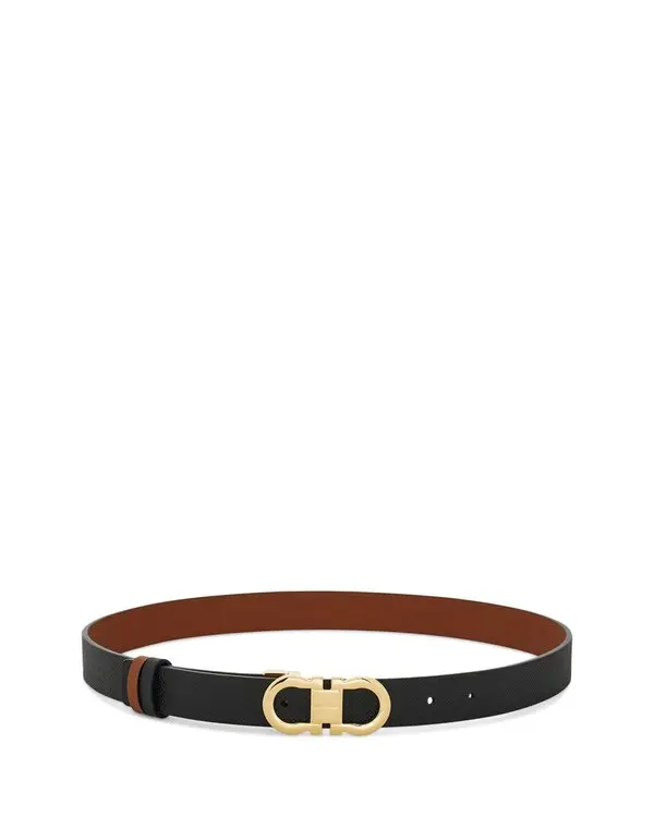 FERRAGAMO Donna Reversible Leather Belt - Nero