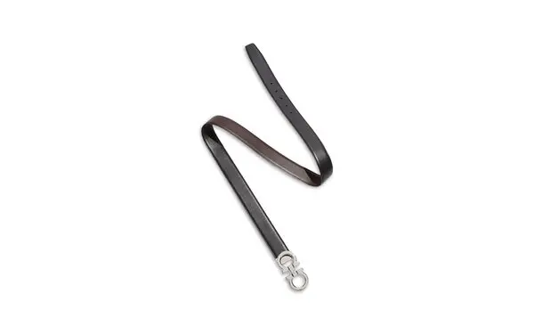 FERRAGAMO Leather Belt With Gancini Buckle - Nero
