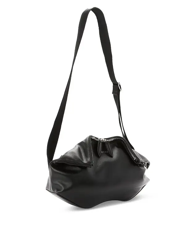 Alexander McQueen Manta Leather Messenger Bag - Black