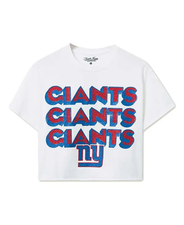 Junk Food Clothing Nfl New York Giants Crop Tee - White