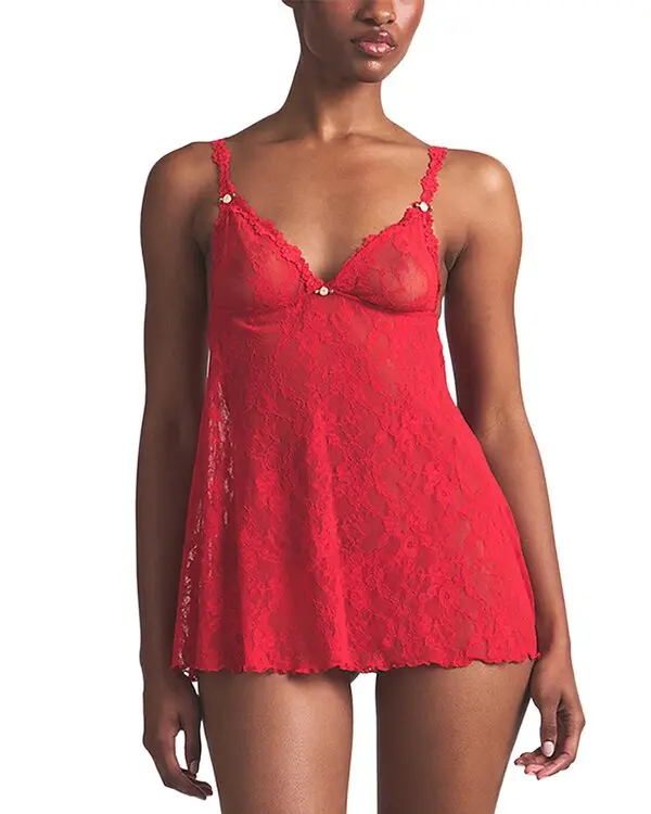 SKIMS Stretch Lace Slip Set - Red