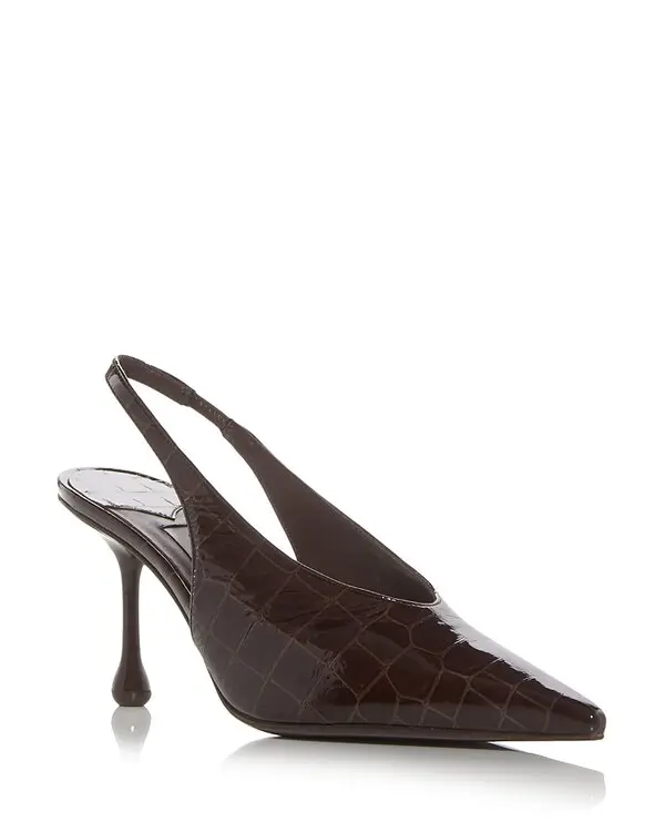 JIMMY CHOO Isa Croc Effect Slingback Pumps - Sambuco
