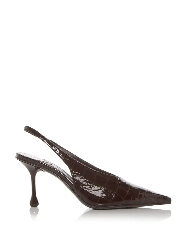 JIMMY CHOO Isa Croc Effect Slingback Pumps - Sambuco