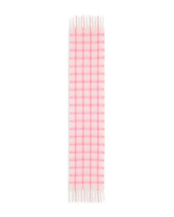 Aqua Grid Plaid Scarf - Pink
