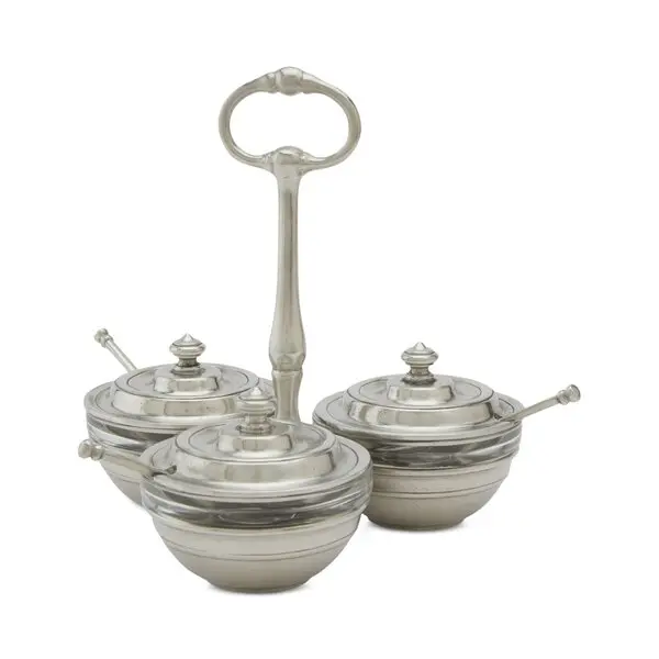 MATCH Pewter Condiment Caddy Set