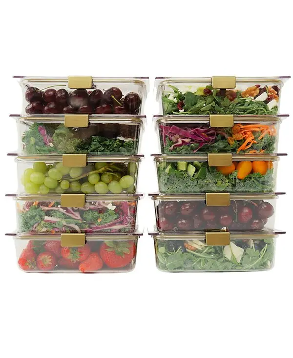 MODERN PICNIC The Container, Set Of 10 - Clear/gold