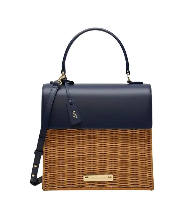 MODERN PICNIC The Luncher Lunch Box - Navy Wicker With Gold Logo